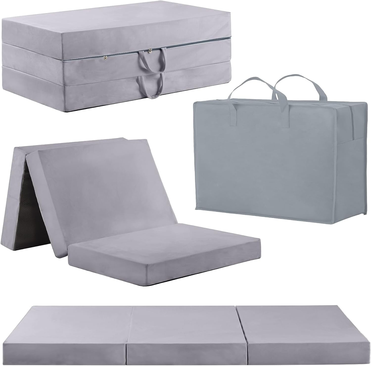 Tri Foldable Floor Mattress for Adults, 4 inch Twin Folding Mattress ...