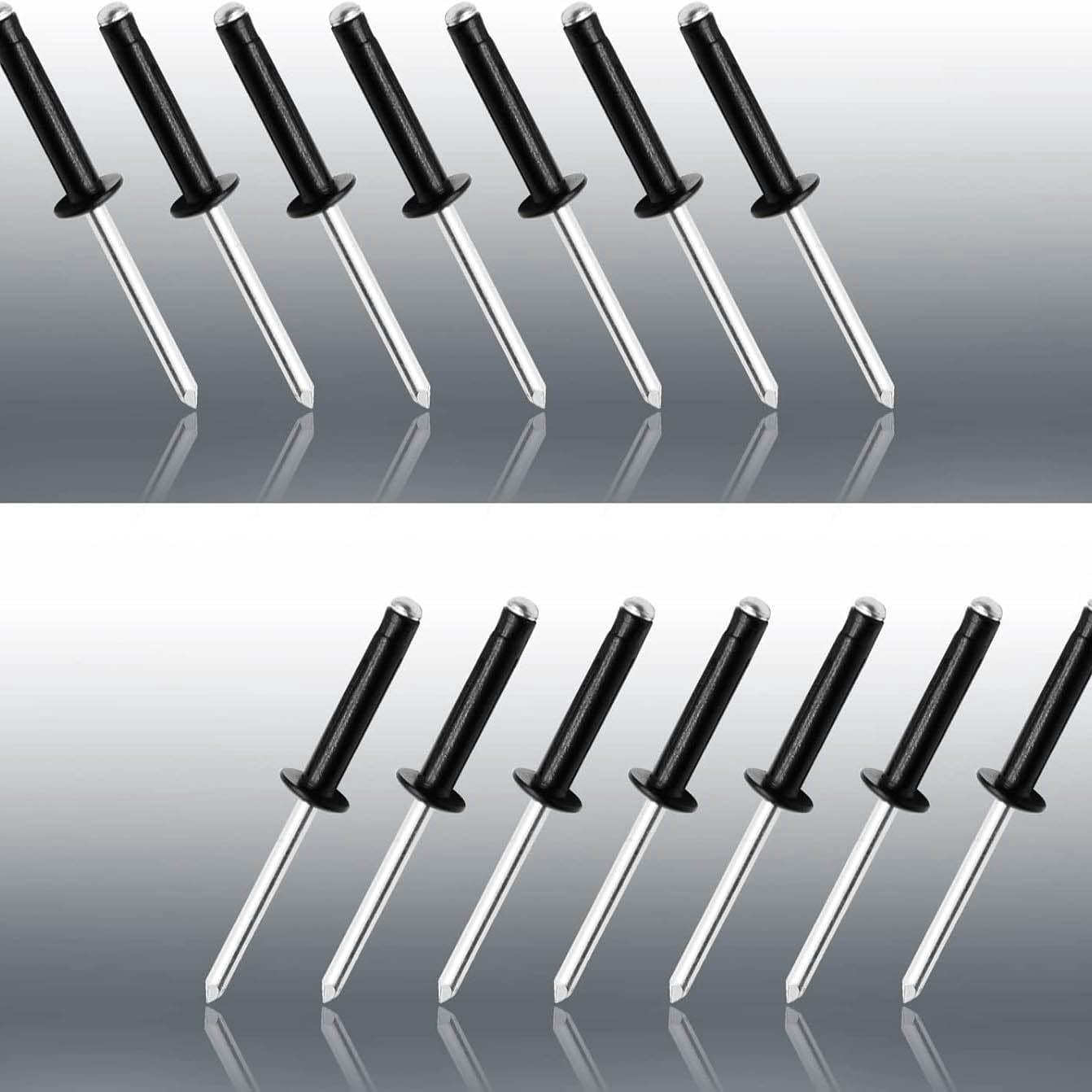 Tri Grip Rivets Assortment, Black Trifold Exploding Pop Rivets Aluminum ...