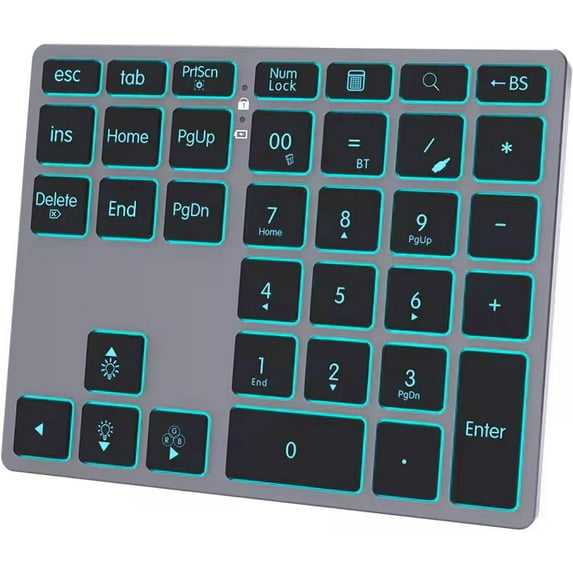 Tri-Mode 35-Key Aluminum 7-Color Backlit Rechargeable Wireless Numpad ...