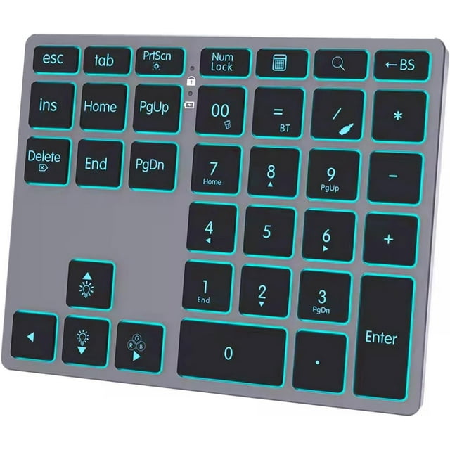 Tri-Mode 35-Key Aluminum 7-Color Backlit Rechargeable Wireless Numpad ...