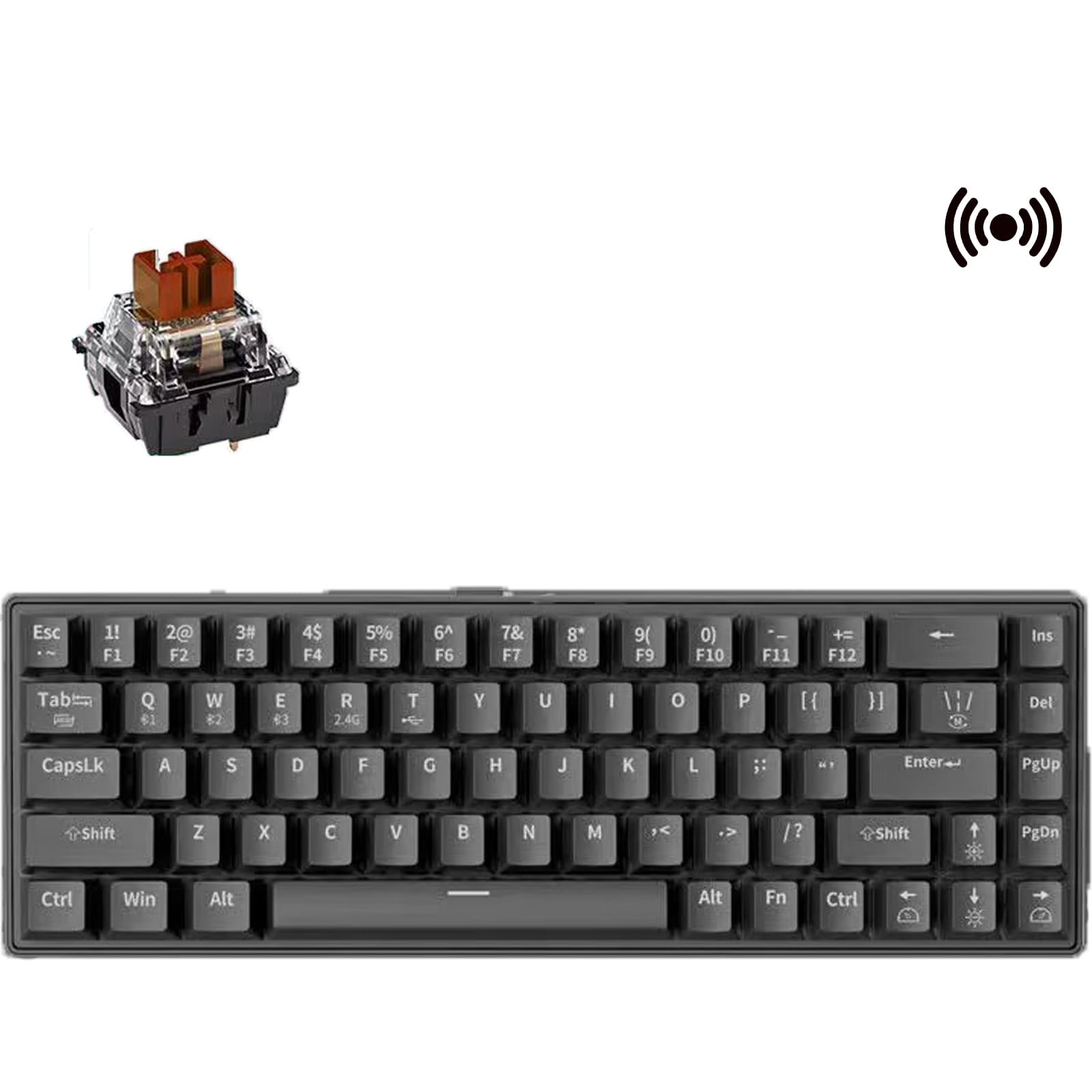 Tri-Mode 65% Mechanical Keyboard - Bluetooth/2.4GHz/Wired Gaming ...