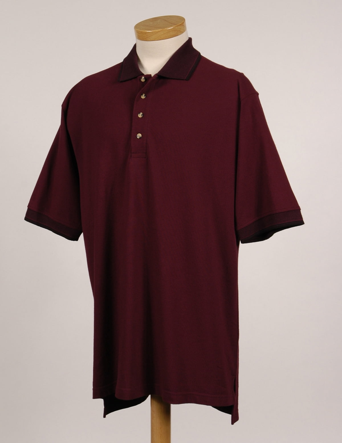 Tri-Mountain Sterling 196 jacquard trim cotton golf shirt, Small, Dark ...