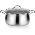Tri-Ply 8 Quart Stainless Steel Stock Pot - Heavy Duty Large Induction ...