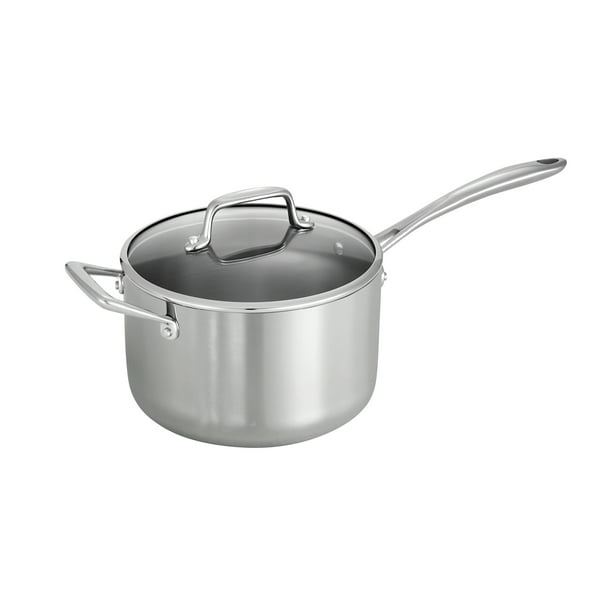 Tri-Ply Clad 4 Qt Covered Stainless Steel Sauce Pan - Walmart.com