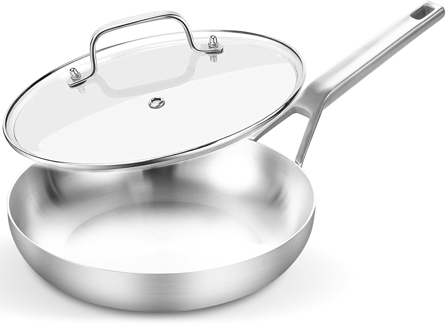 Tri-Ply Fully Bonded Stainless Steel Frying Pan, 10",With Tempered ...