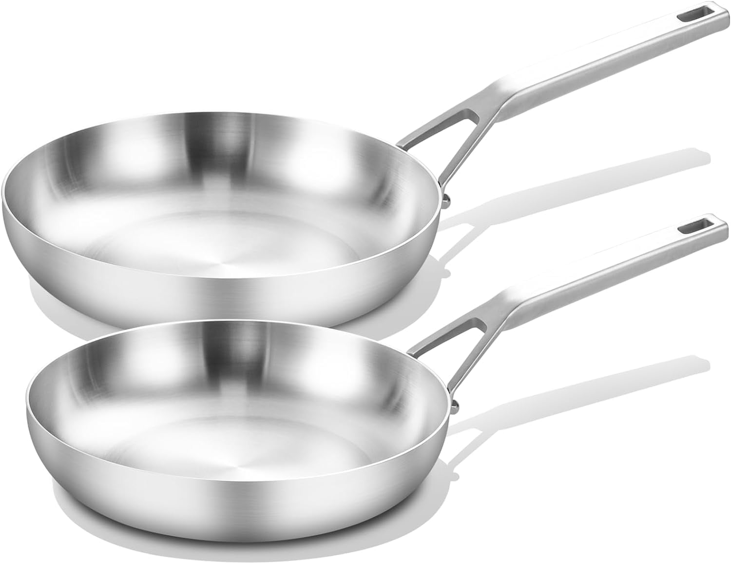 Tri-Ply Stainless Steel Frying Pan Set, 10 Inch and 12Inch, Skillet set ...