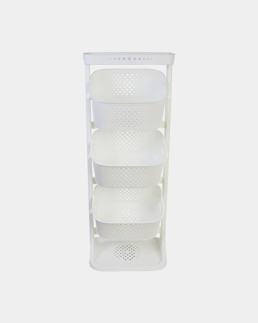 Modern Homeware Tri Rack Stackable ABS-Plastic Storage Baskets, White ...