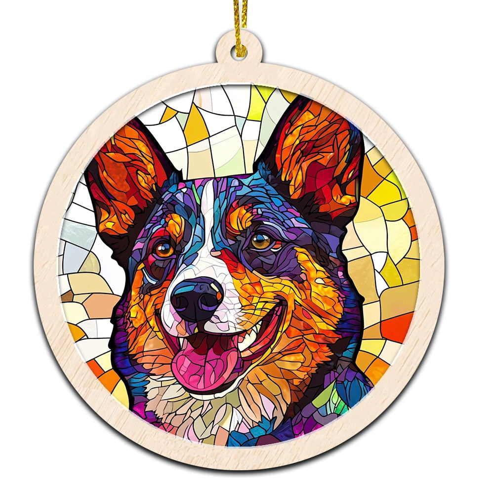 Tri Stained Glass Suncatcher Ornament – Holiday Ornament with Text for ...