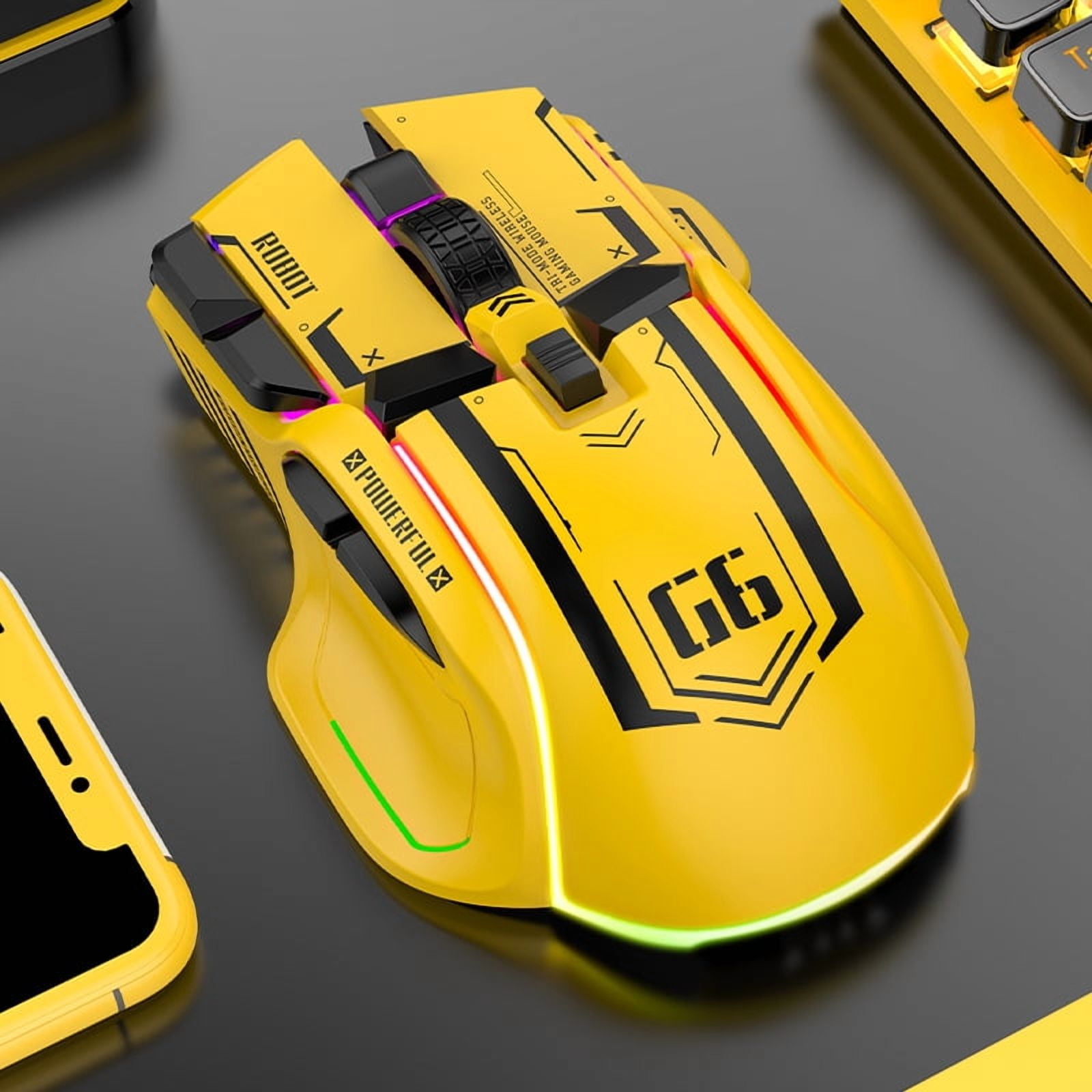 Tri-mode 2.4G USB Bluetooth Wireless Gamimg Mouse 12 keys RGB Game ...