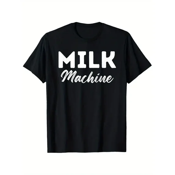 Funny Milk Machine Graphic Unisex Short Sleeve Cotton T-Shirt - Walmart.com