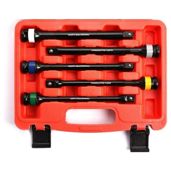 TriGol 5PC TORQUE EXTENSION BAR TOOL SET 1/2" DR DRIVE TORQ STICK COLOR ...
