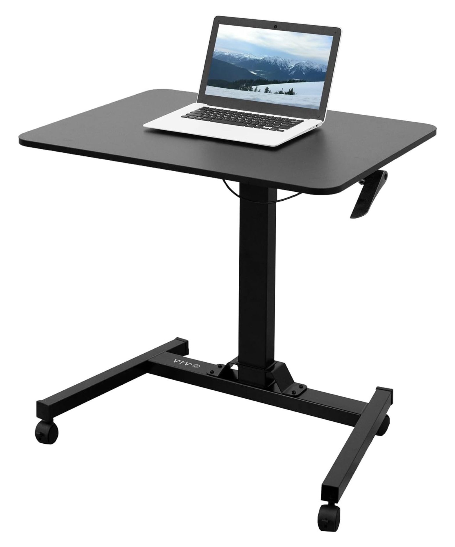 TriGol Mobile 32 inch Pneumatic Sit to Stand Laptop Desk, Rolling ...
