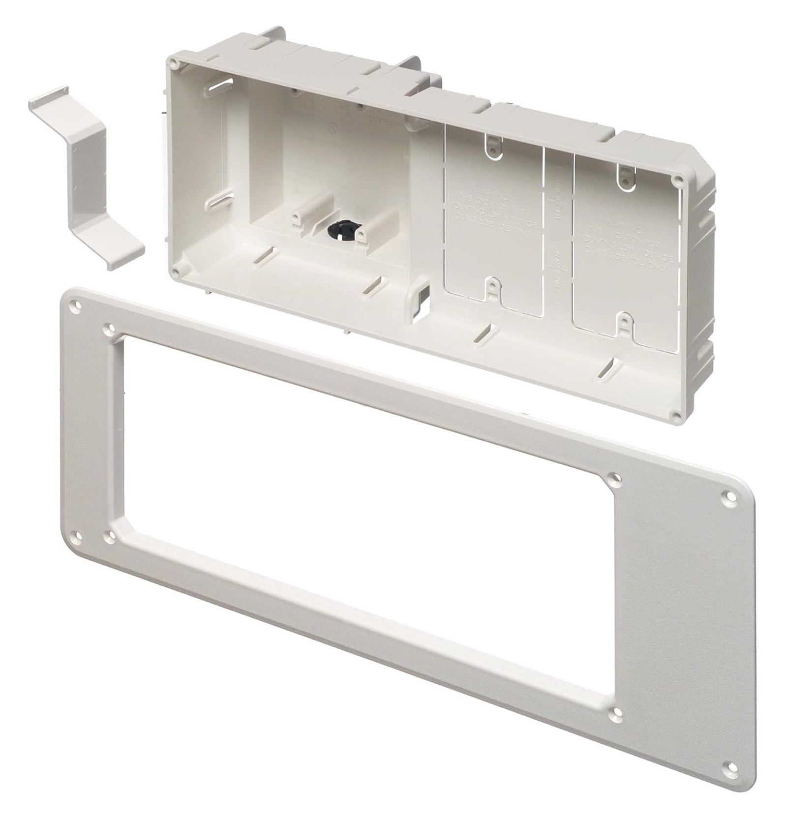 TriGol TVB613-1 Recessed TV Outlet Box with Paintable Trim Plate, White ...