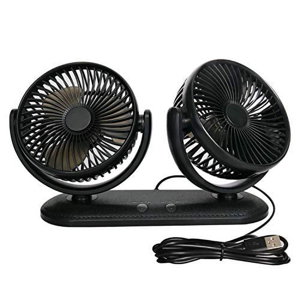 TriPole DC201 USB Car Fan, Dual Head, 300 Degree Rotation, 3 Speed ...