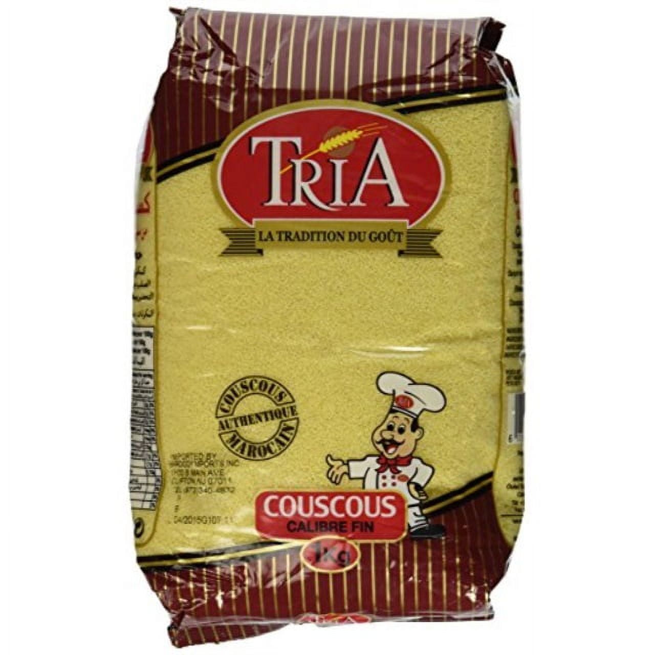 Tria Durum Wheat Couscous Calibre Fin 1kg - Pre-Cooked, Ready in 7-15 ...