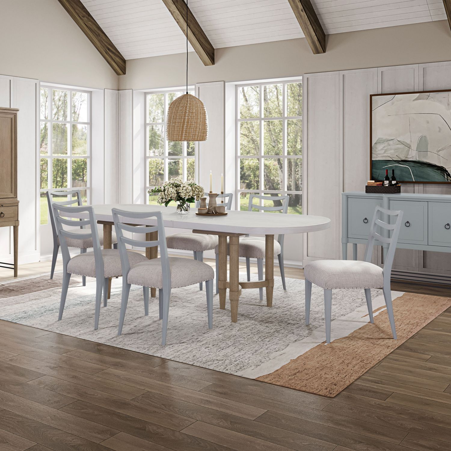 Triad Double Pedestal Dining Table with Leaf - Walmart.com