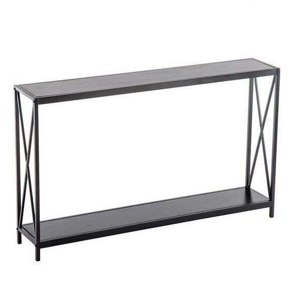 Triamine Board Cross Iron Frame Porch Table Sofa Side Table Black Wood ...
