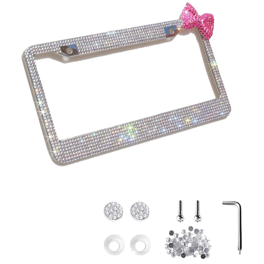 Trian Fashion Premium Handmade Crystal License Plate Frames Waterproof ...