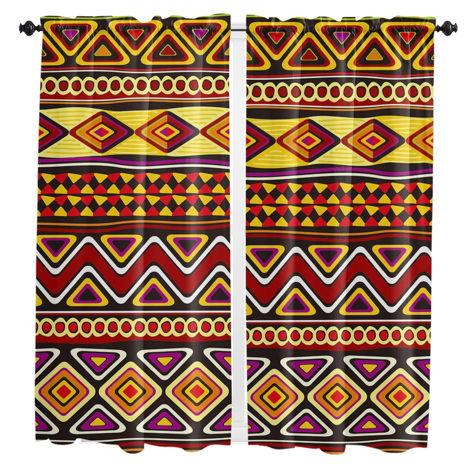 Triangle African Art Ethnic Curtain For Living Room Kids Bedroom ...