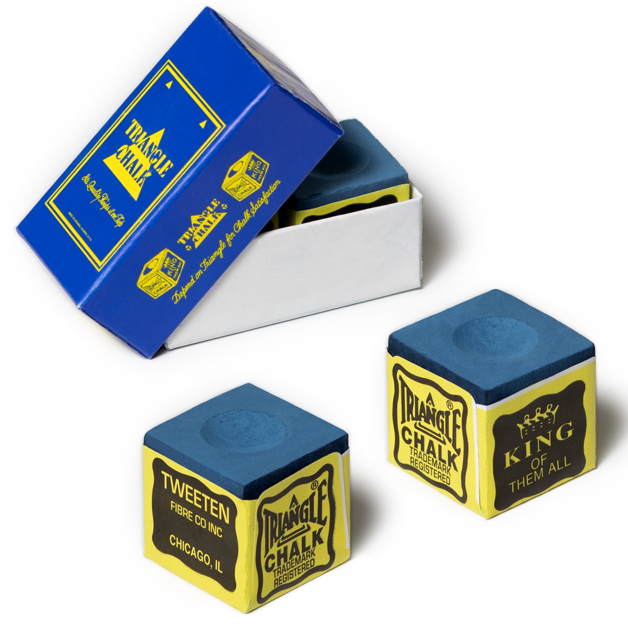 Triangle Billiard Pool Cue Chalk Blue - 2 pcs - Made in the USA ...