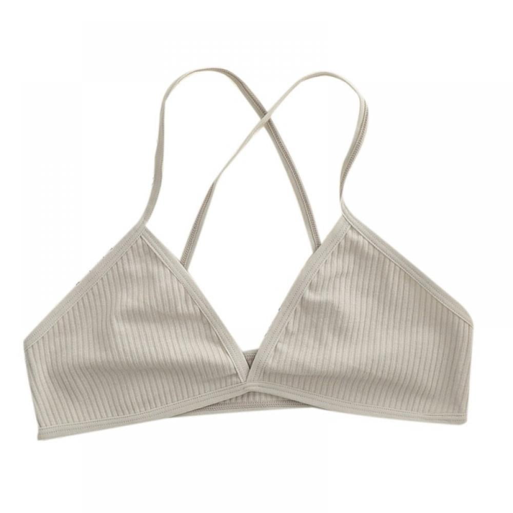 Triangle Bralette Cross Back Thin Strap Bra Sports Bra Deep V Triangle ...
