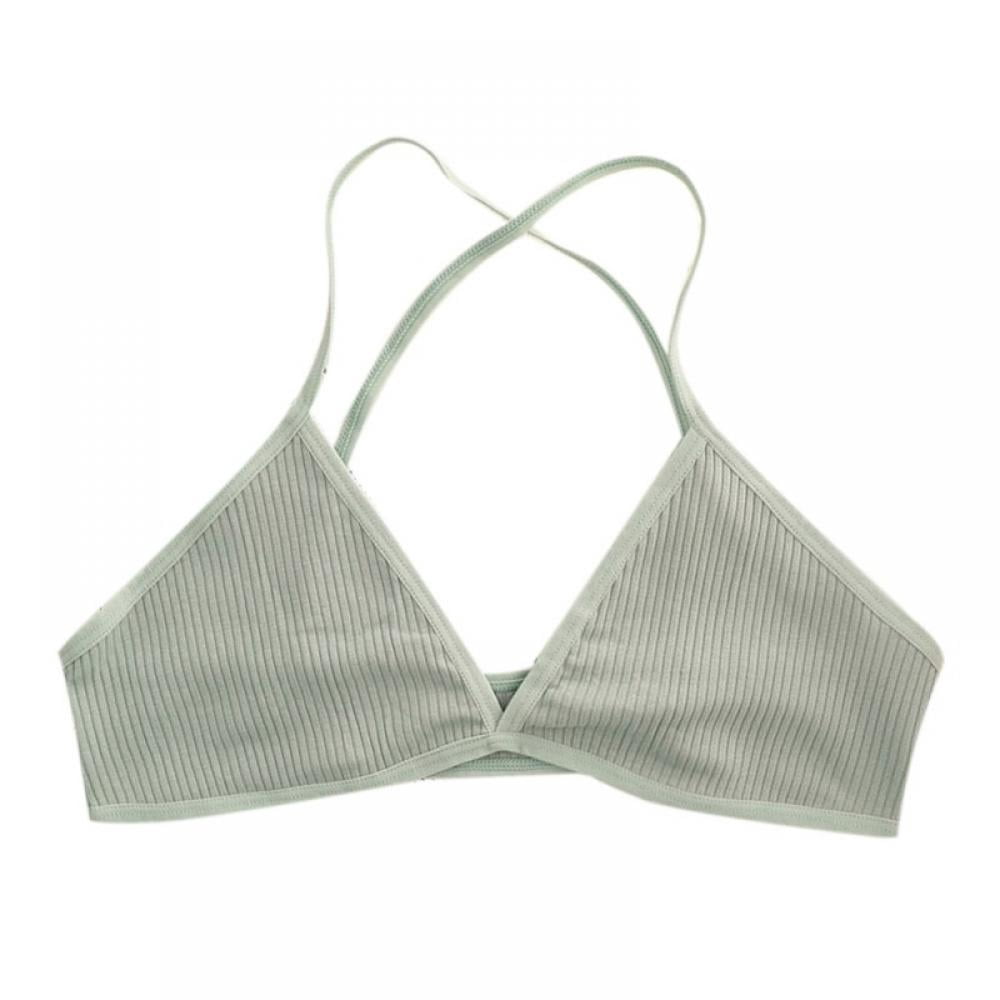 Triangle Bralette Cross Back Thin Strap Bra Sports Bra Deep V Triangle ...