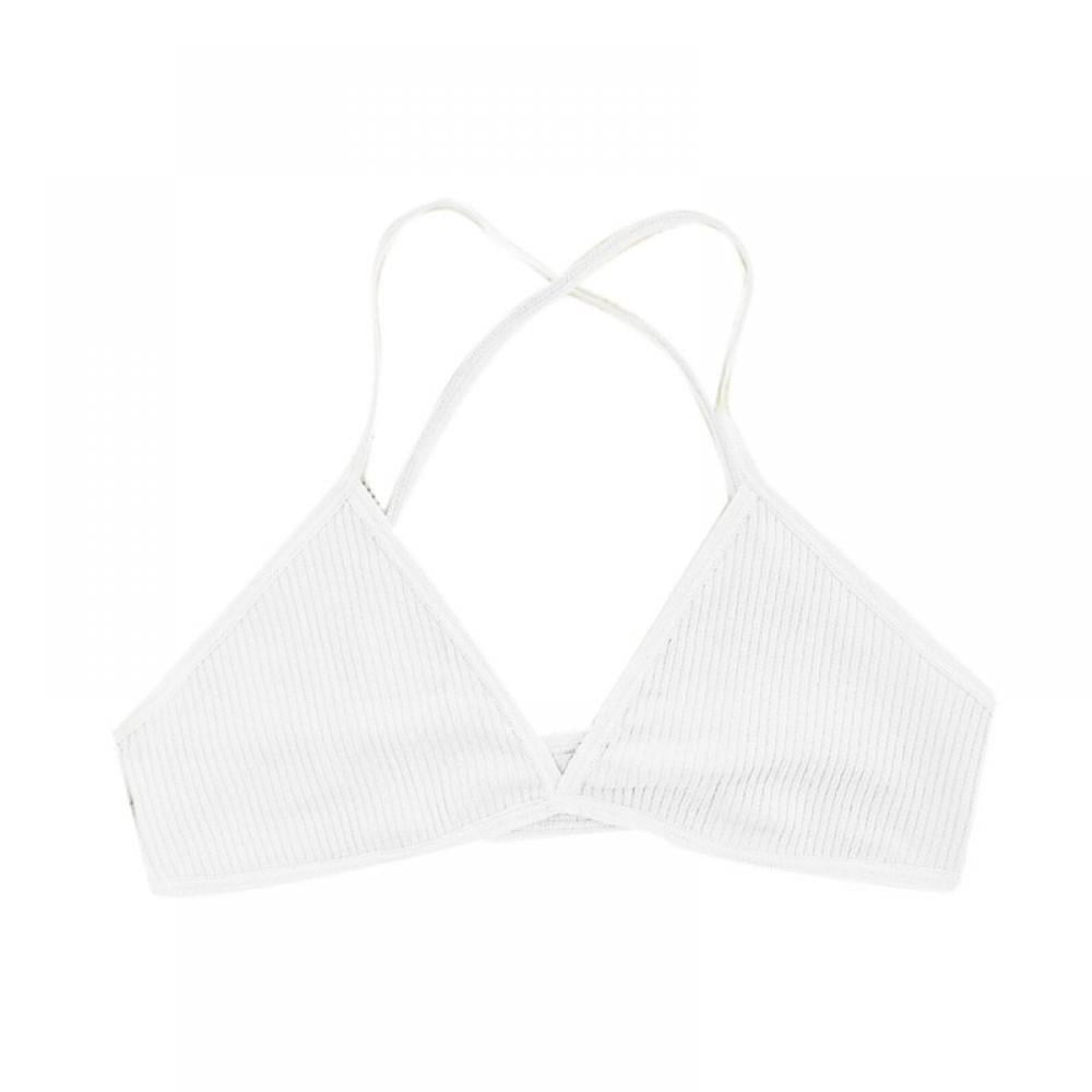 Triangle Bralette Cross Back Thin Strap Bra Sports Bra Deep V Triangle ...