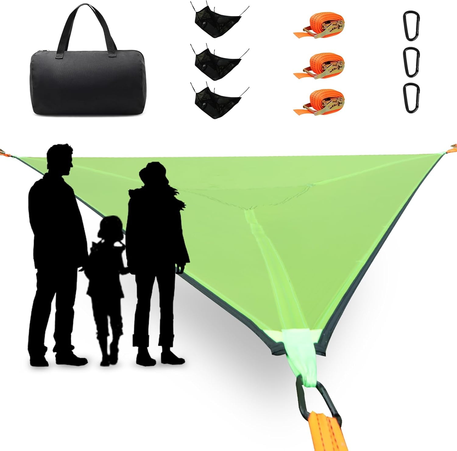 Triangle Camping Hammock, 10ft Multi Person Hammocks Max 600 lbs for ...