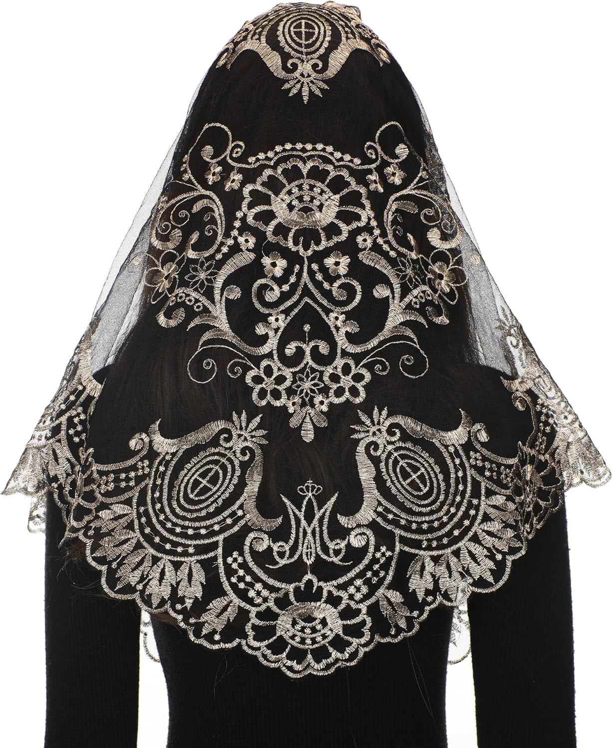 Triangle Catholic Chapel Mantilla Veils - Short Camellia Embroidery ...