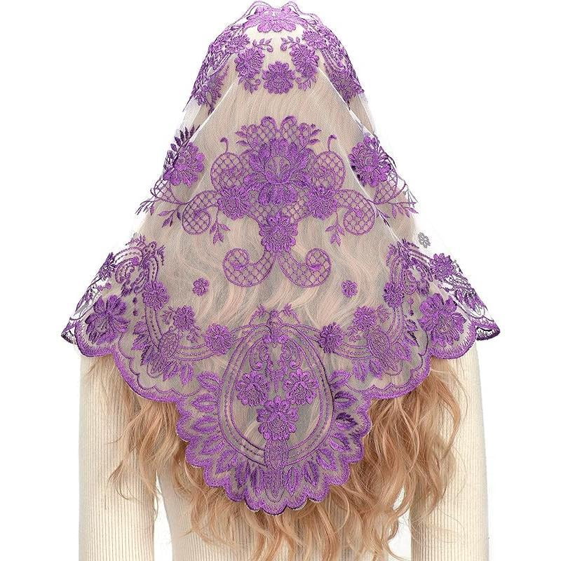 Triangle Catholic Chapel Mantilla Veils - Short Camellia Embroidery ...