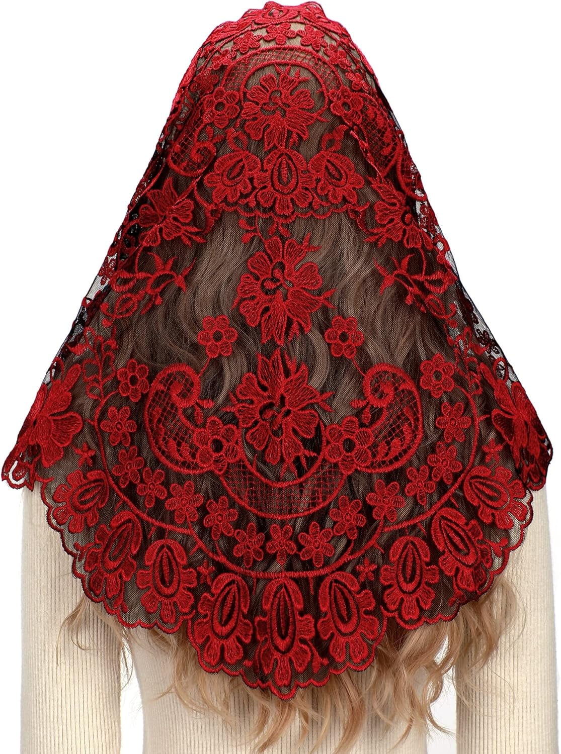 Triangle Catholic Church Mantilla Veils for Religious Christian Floral ...