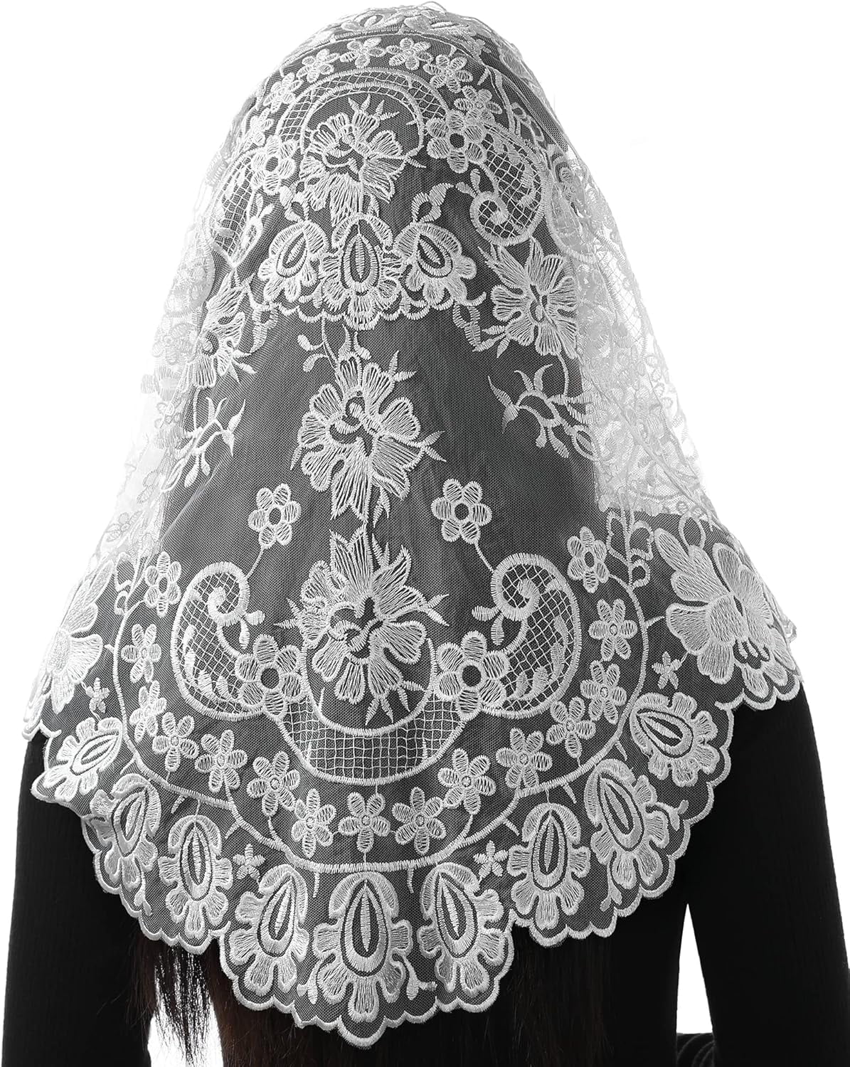 Triangle Catholic Church Mantilla Veils for Religious Christian Floral ...