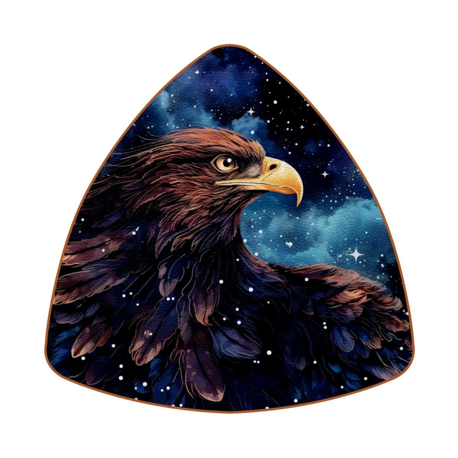 Triangle Coasters for Drinks Eagle at Starry Night Print Leather Mug ...