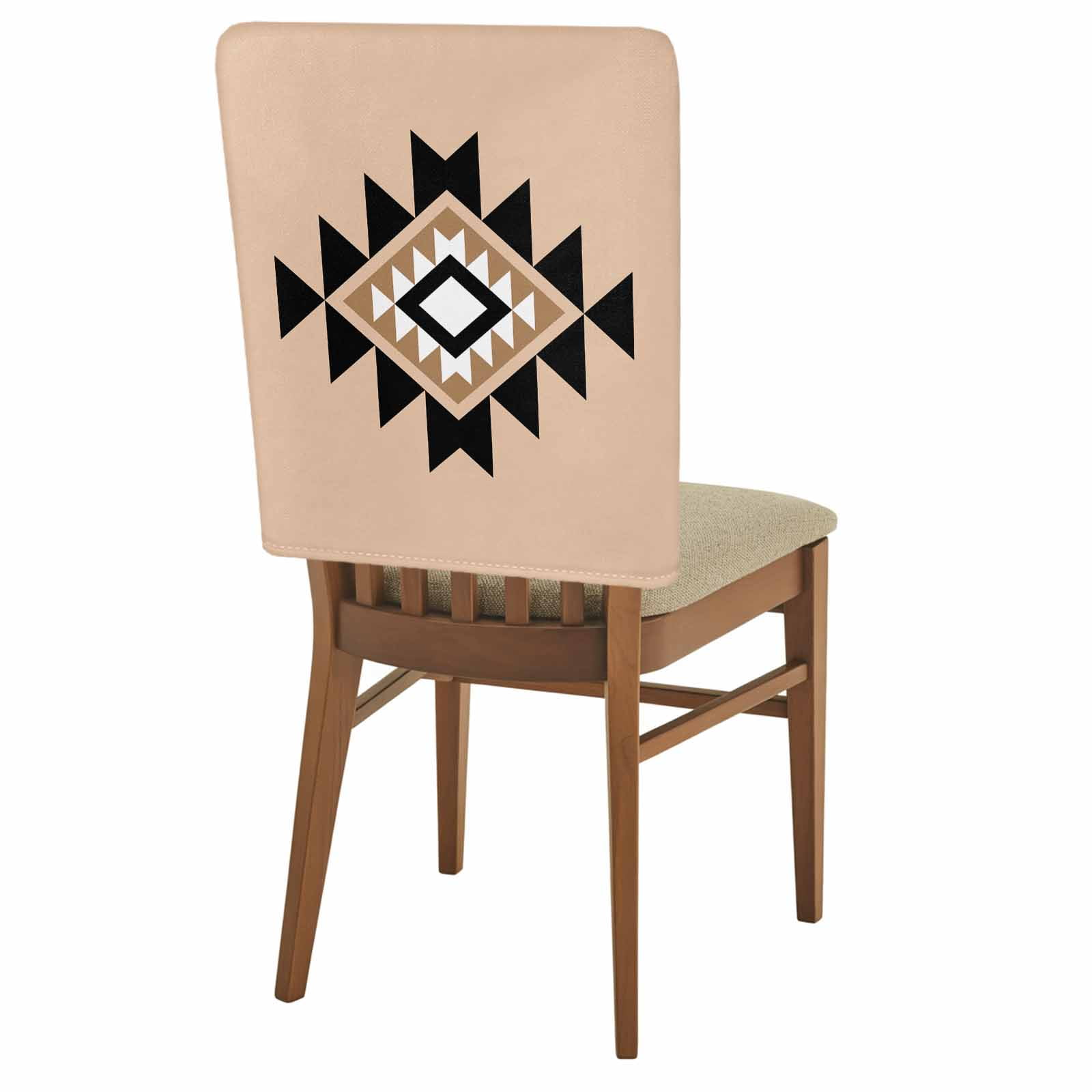 Triangle Combination Pattern Chair Back Covers Set of 8, Black White ...