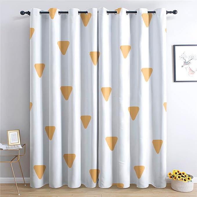 Triangle Curtains For Bedroom Living Room, Geometric Blackout Curtains ...
