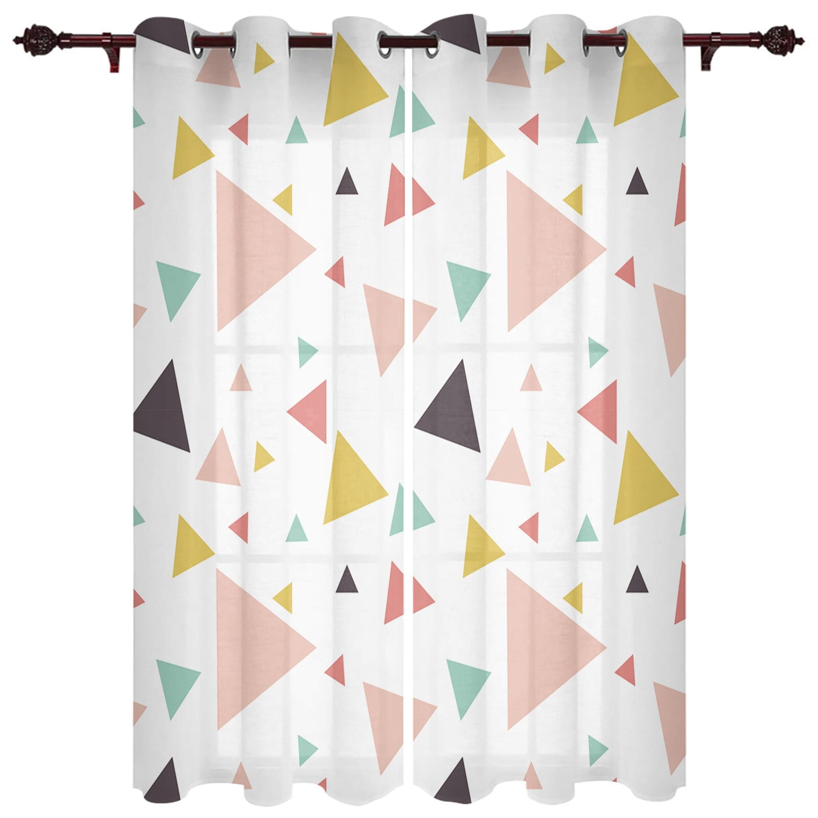 Triangle Dark Green Stars Valance for Living Room Curtains Boy Girl ...
