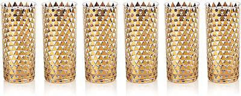 Zodax Fancy Drinking Triangle Design La Fete Golden Decal Highball ...