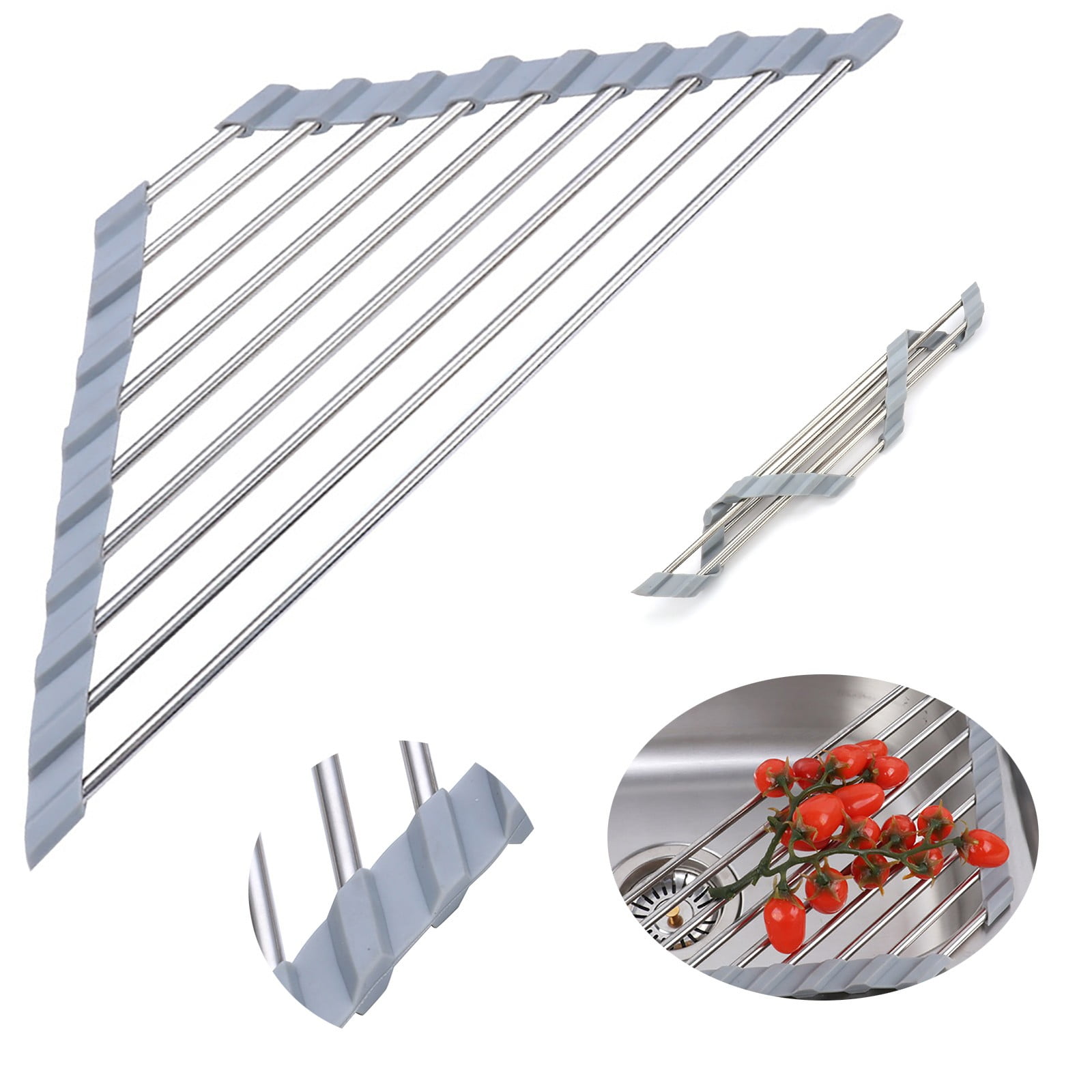Triangle Dish Drying Rack For Sink Corner Roll Up Dish Drying Rack