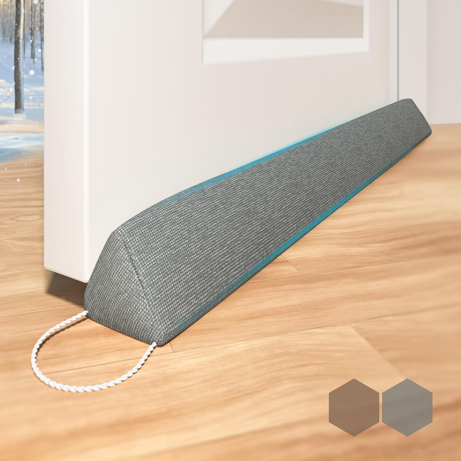 Triangle Door Draft Stopper，35.4" Weighted Under Blocker Bottom Seal ...