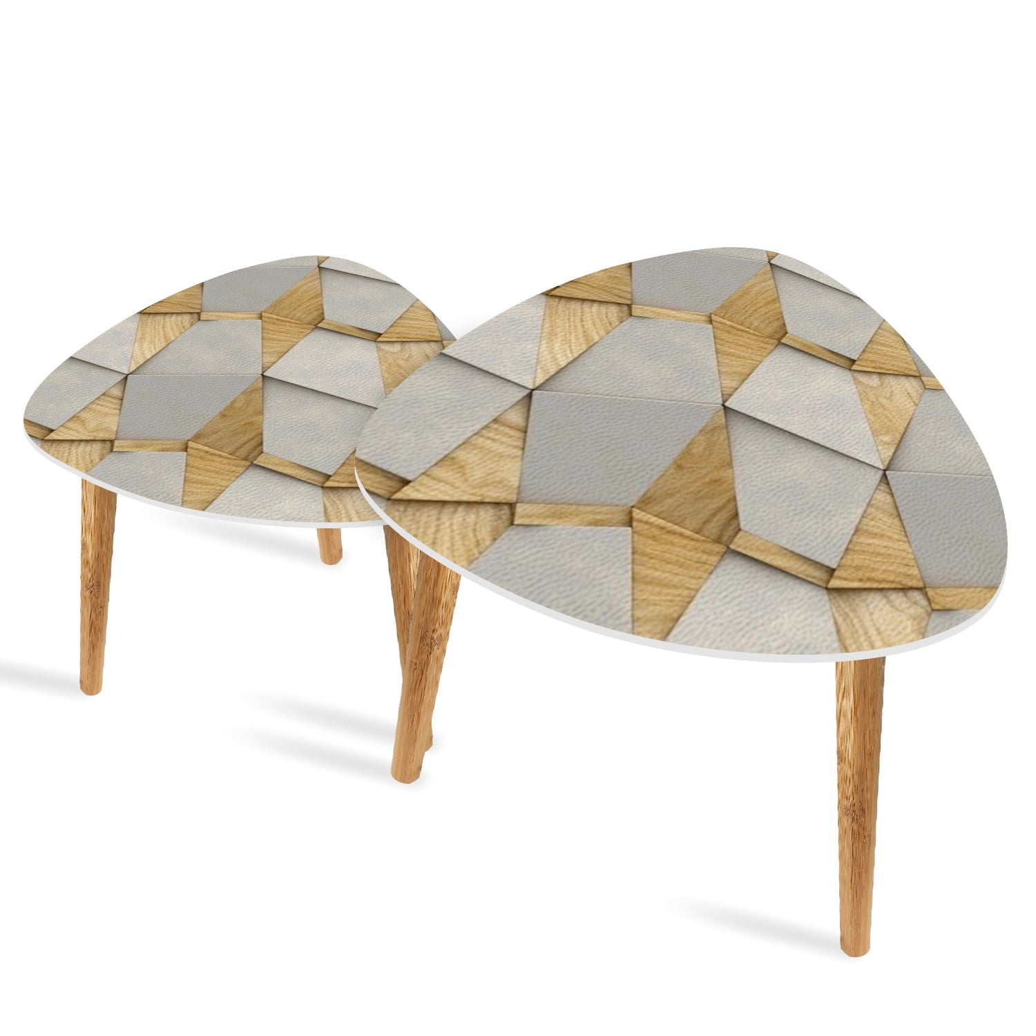 Triangle End Tables Set of 2 This 3d features seamless geometric ...