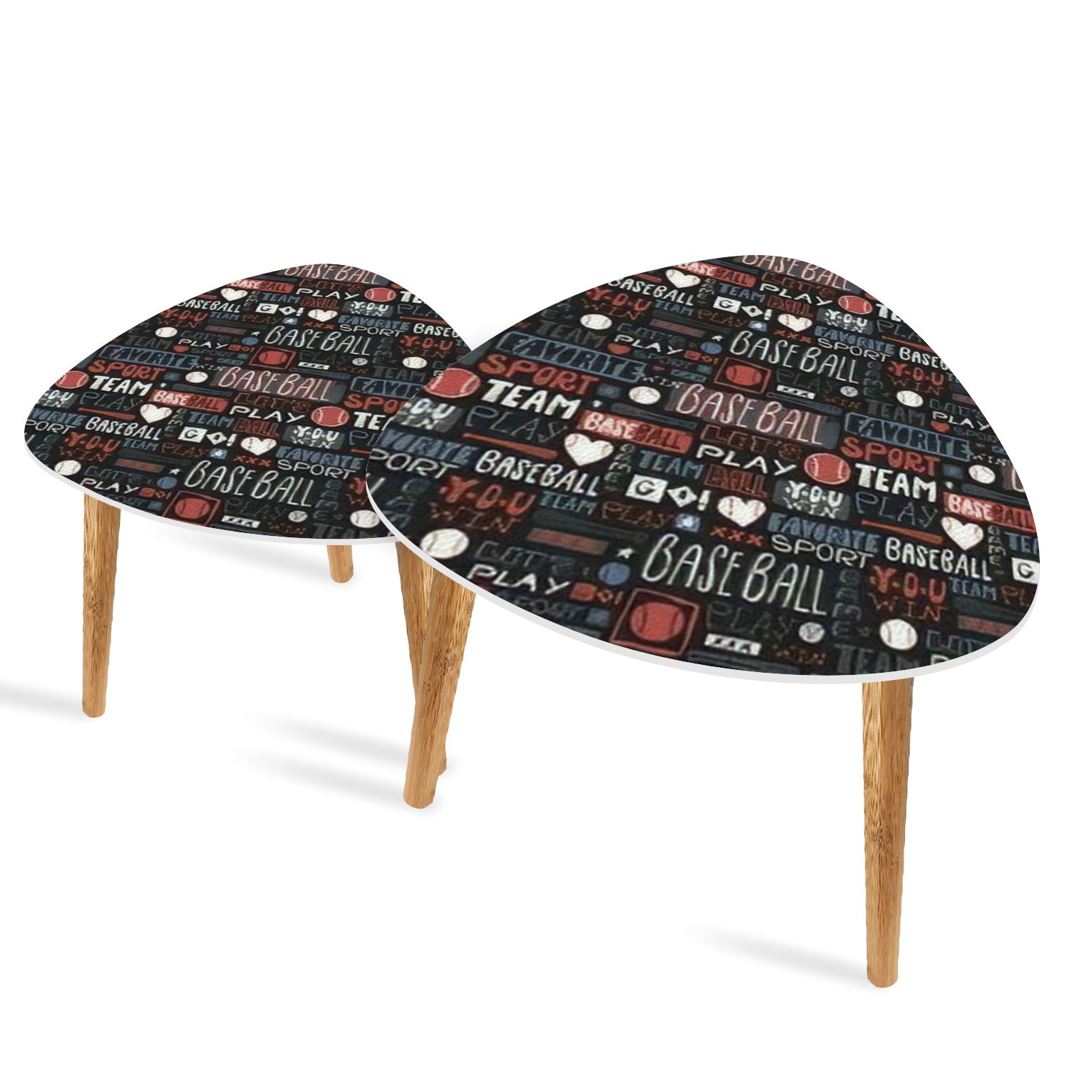 Triangle End Tables Set of 2 Abstract Sketch seamless pattern baseball ...