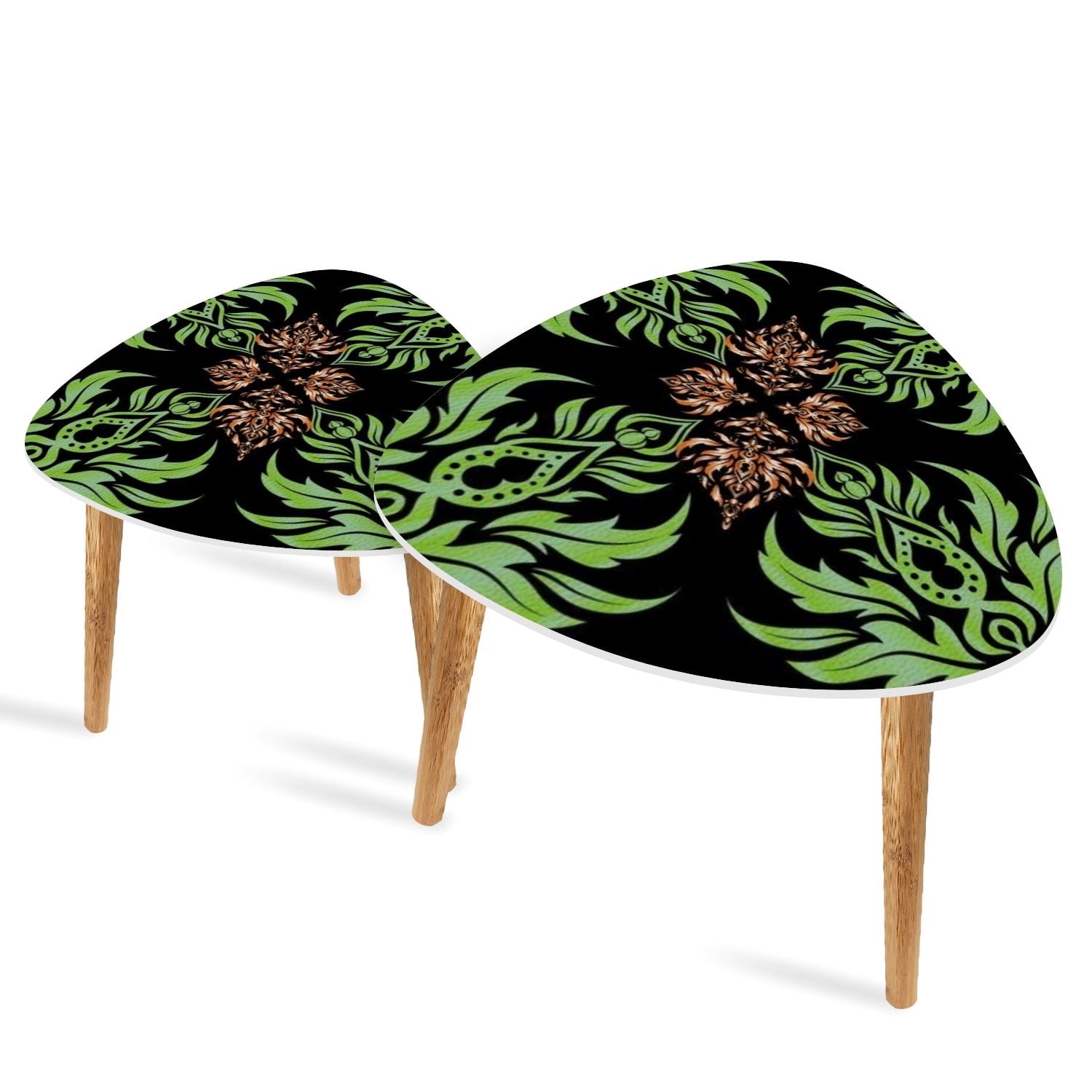Triangle End Tables Set of 2 Abstract dynamic rippled surface illusion ...
