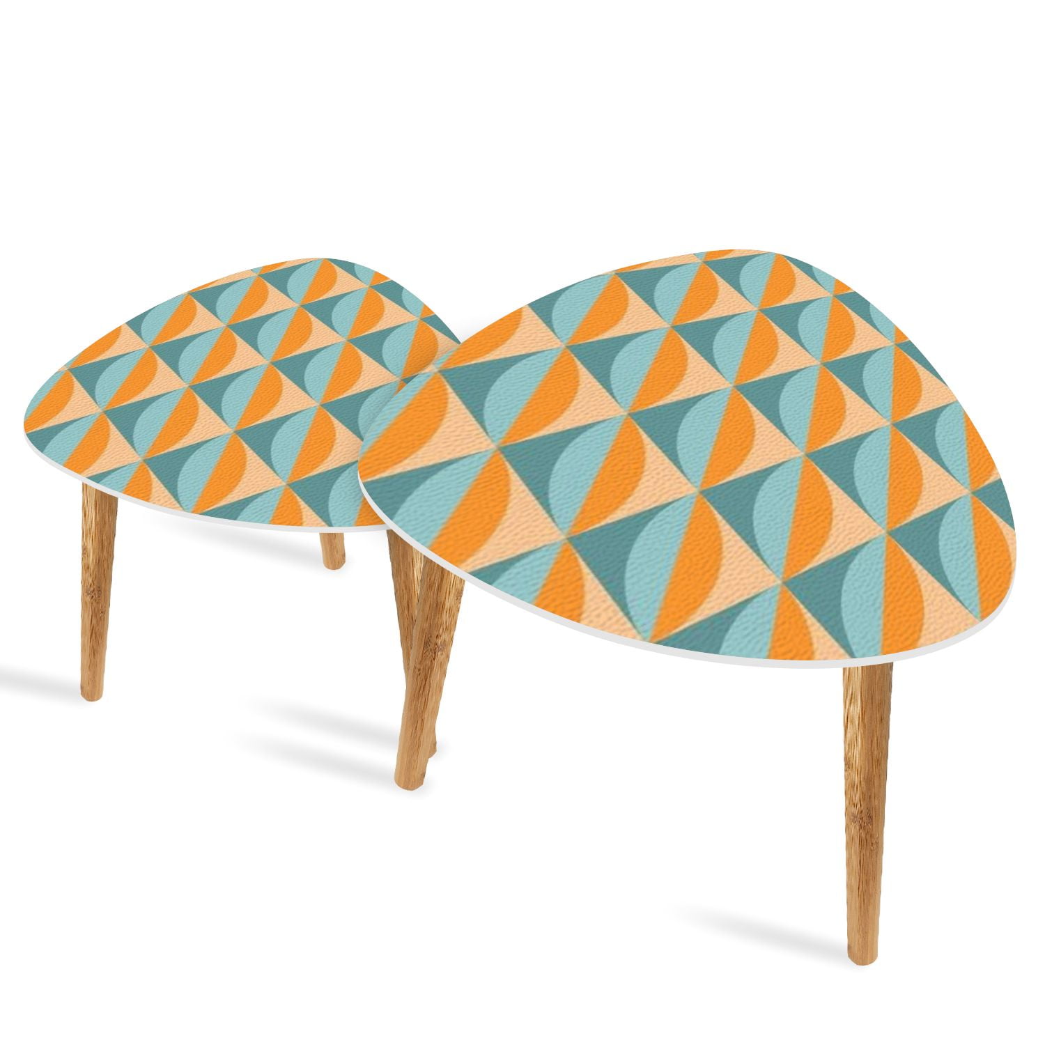 Triangle End Tables Set of 2 Abstract geometric pattern squares ...