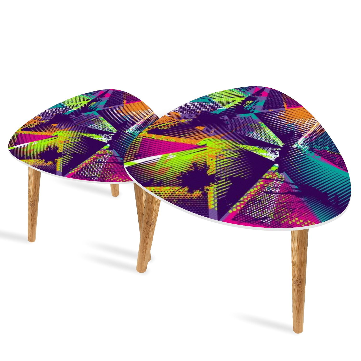 Triangle End Tables Set of 2 Abstract seamless geometric pattern urban ...