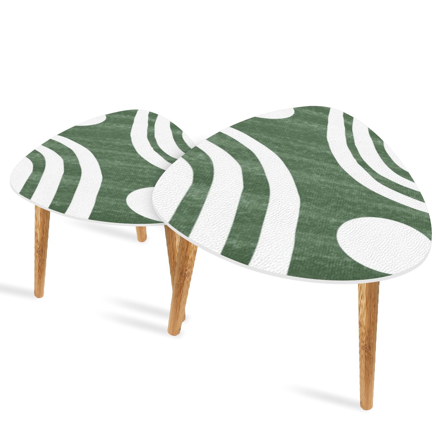Triangle End Tables Set of 2 Abstract shape organic single line drawn ...