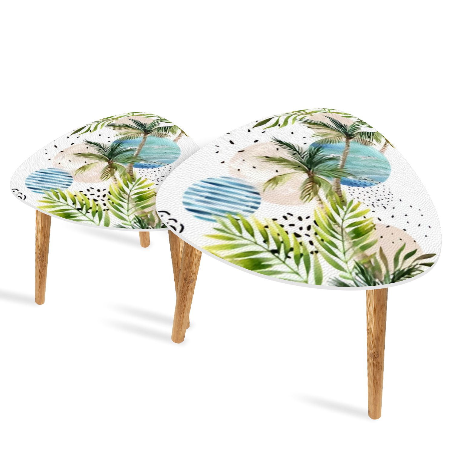 Triangle End Tables Set of 2 Abstract summer geometric Geometric shapes ...