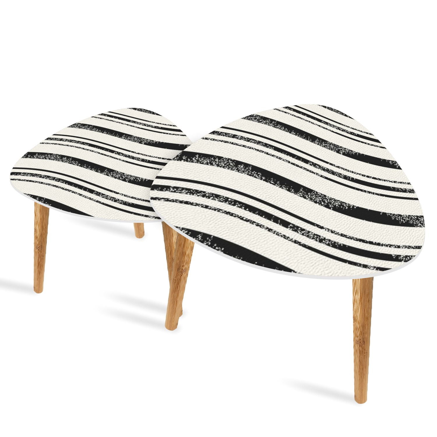 Triangle End Tables Set of 2 Abstract vintage noisy textured wavy ...