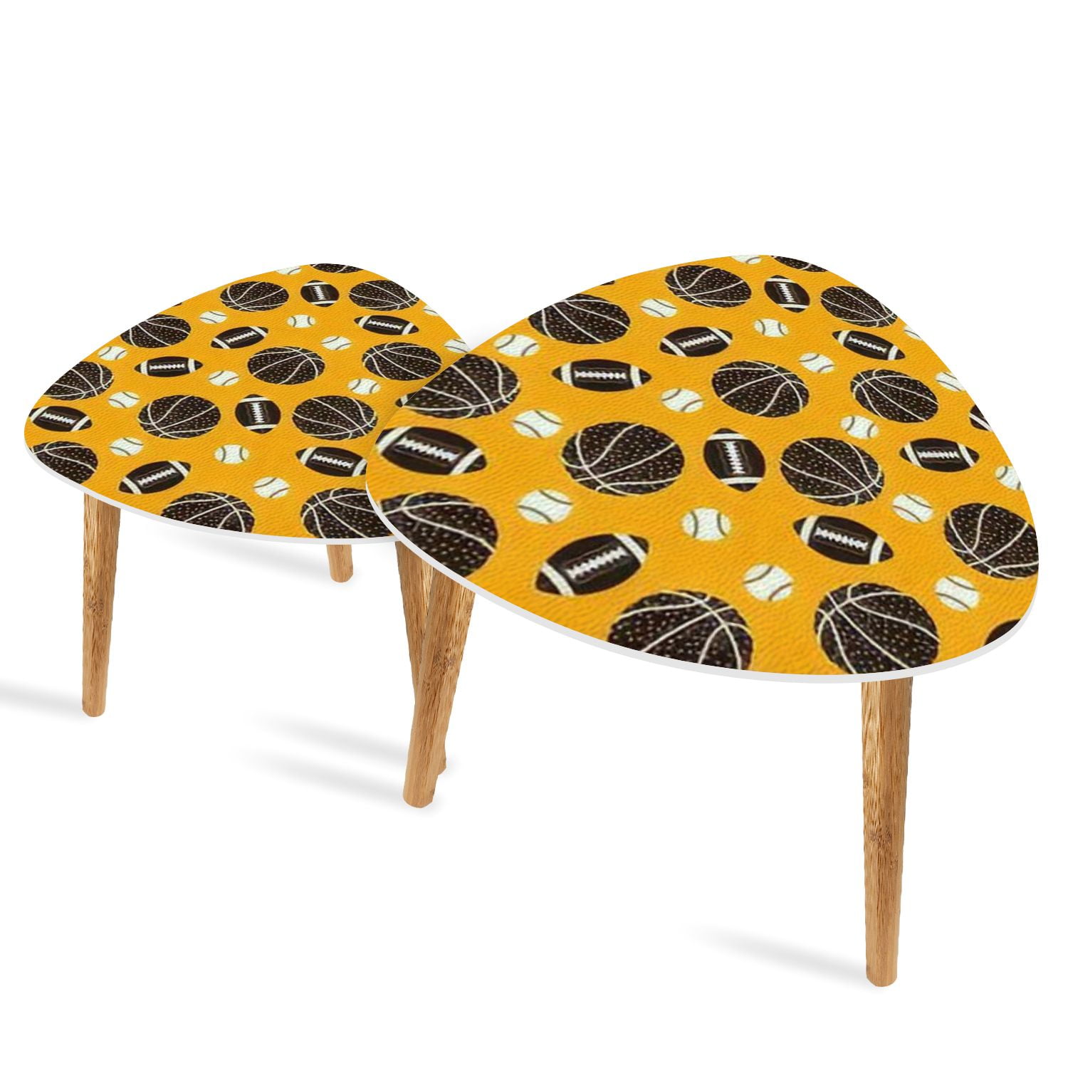 Triangle End Tables Set of 2 American football baseball basketball ...