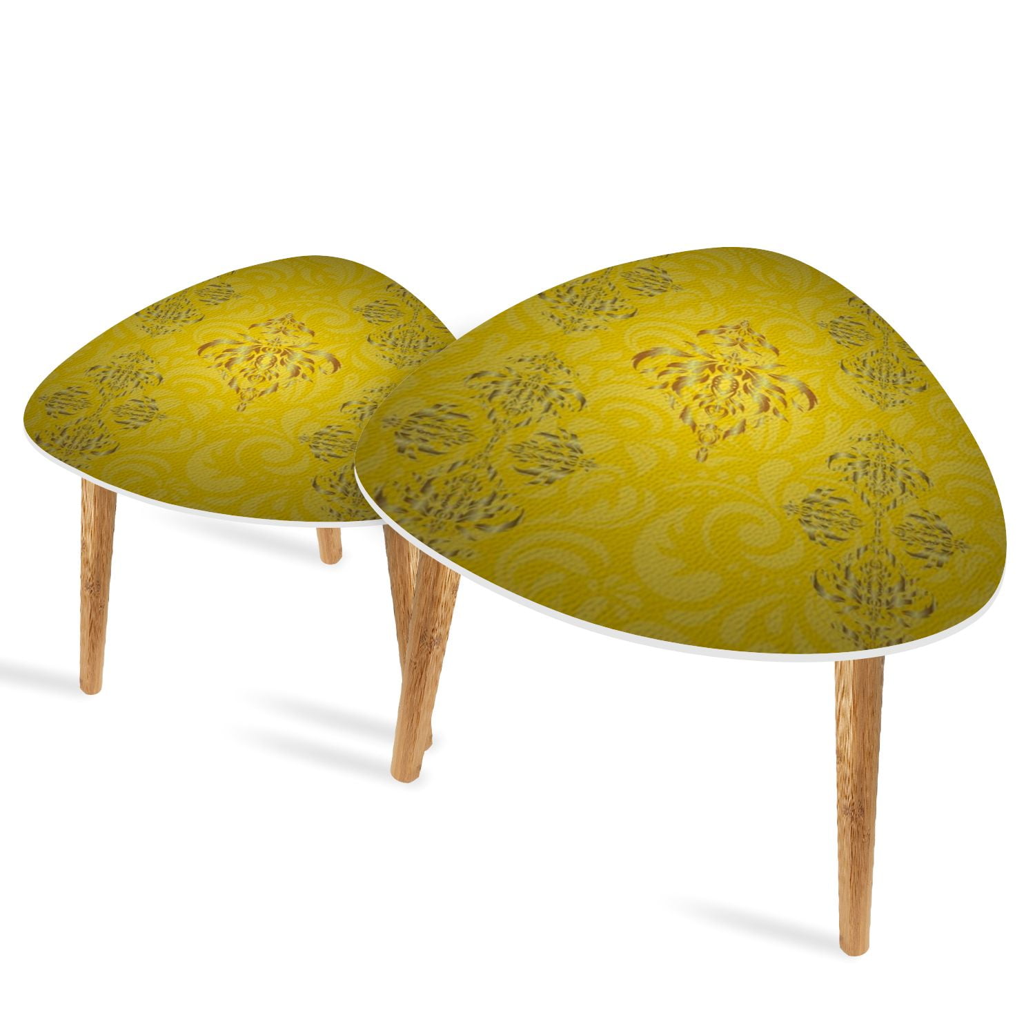 Triangle End Tables Set of 2 Art style trendy vintage Beautiful ...
