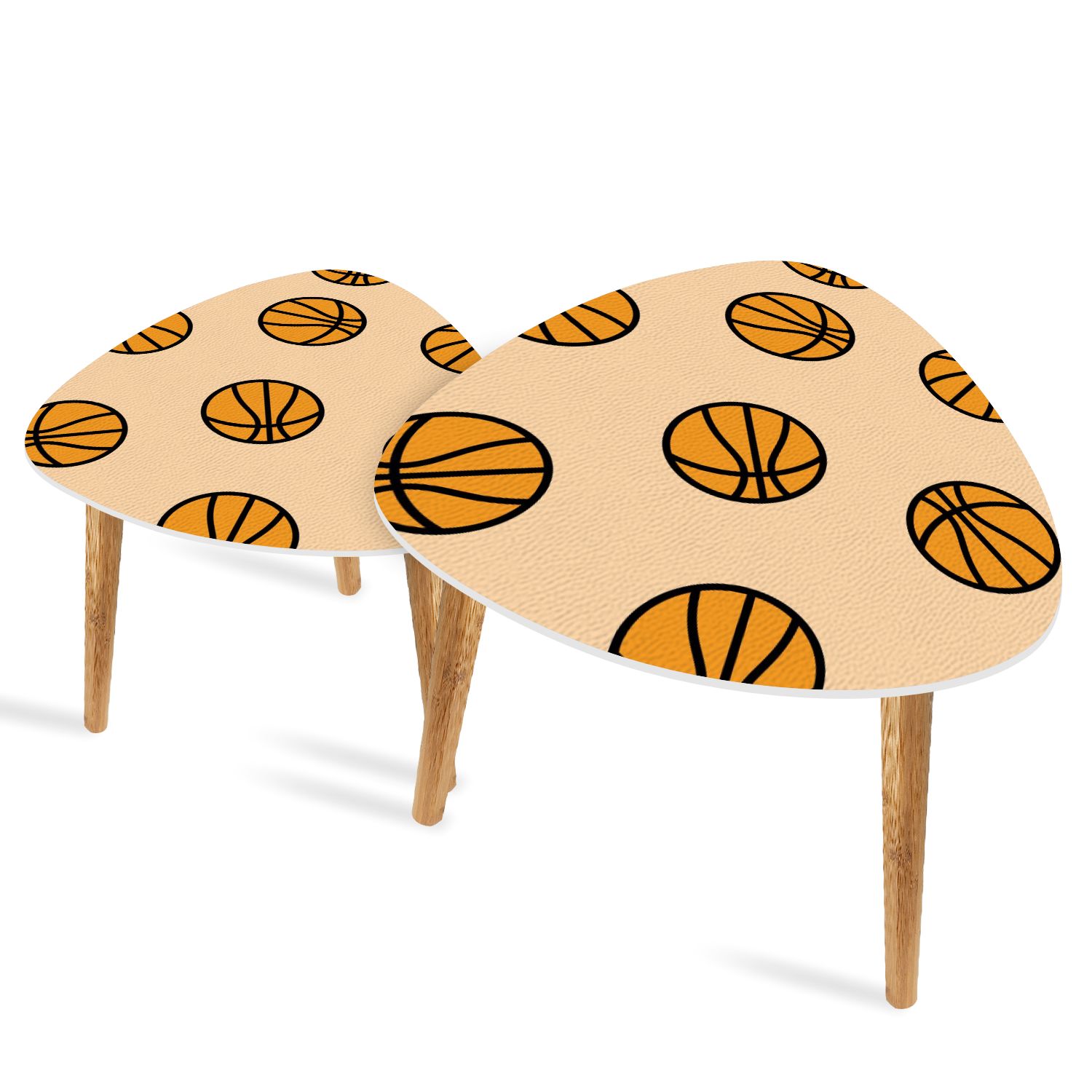 Triangle End Tables Set of 2 Basketball seamless pattern Outline design ...